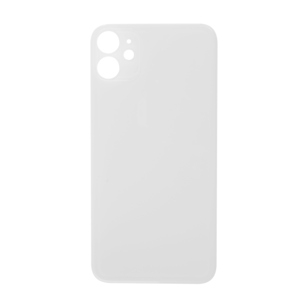 iPhone 11 White Rear Glass Back Cover Replacement (Big Hole, Generic)